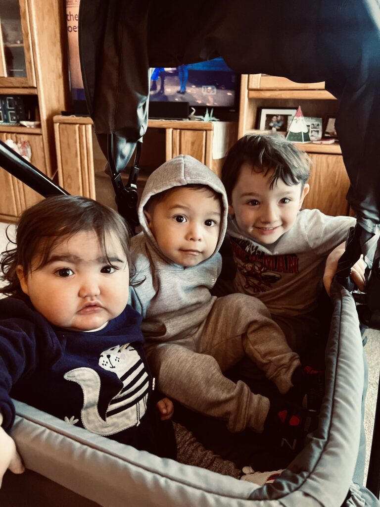 Juniper with cousin Isais and brother Jasper - COTA for Juniper Strong